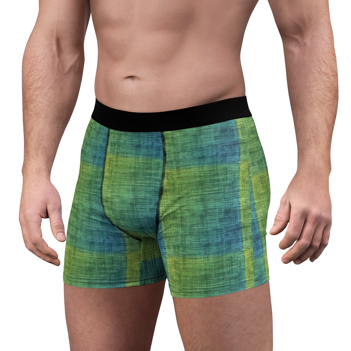 Burlap Texture - Blue to Green Gradient - Men's Boxer Briefs (AOP ...